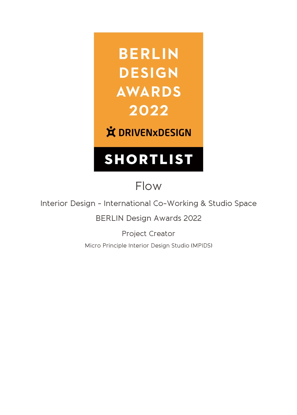 恭喜 恦品室內設計 - Flow 2022年榮獲【柏林設計獎 Berlin Design Awards 2022】 | Mpids - 恦品 ...